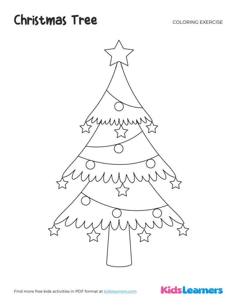 Free Christmas Tree Coloring Page For Kids