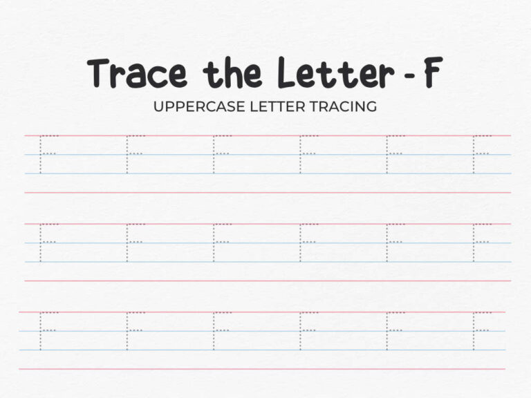 Uppercase Letter F Tracing Worksheet For Preschool