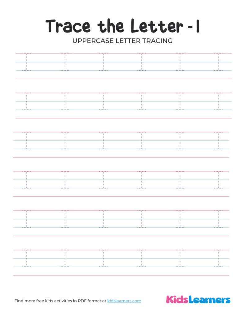 Uppercase Letter I Tracing Worksheet