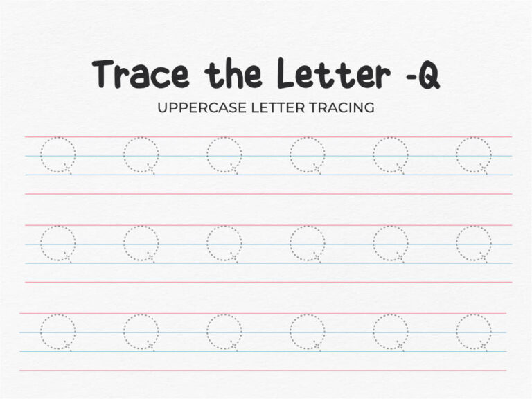 Uppercase Letter Q Tracing Worksheet For Preschool