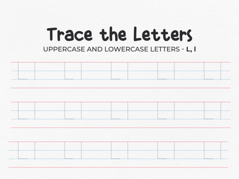 Uppercase And Lowercase Tracing Letter L Worksheet For Preschool
