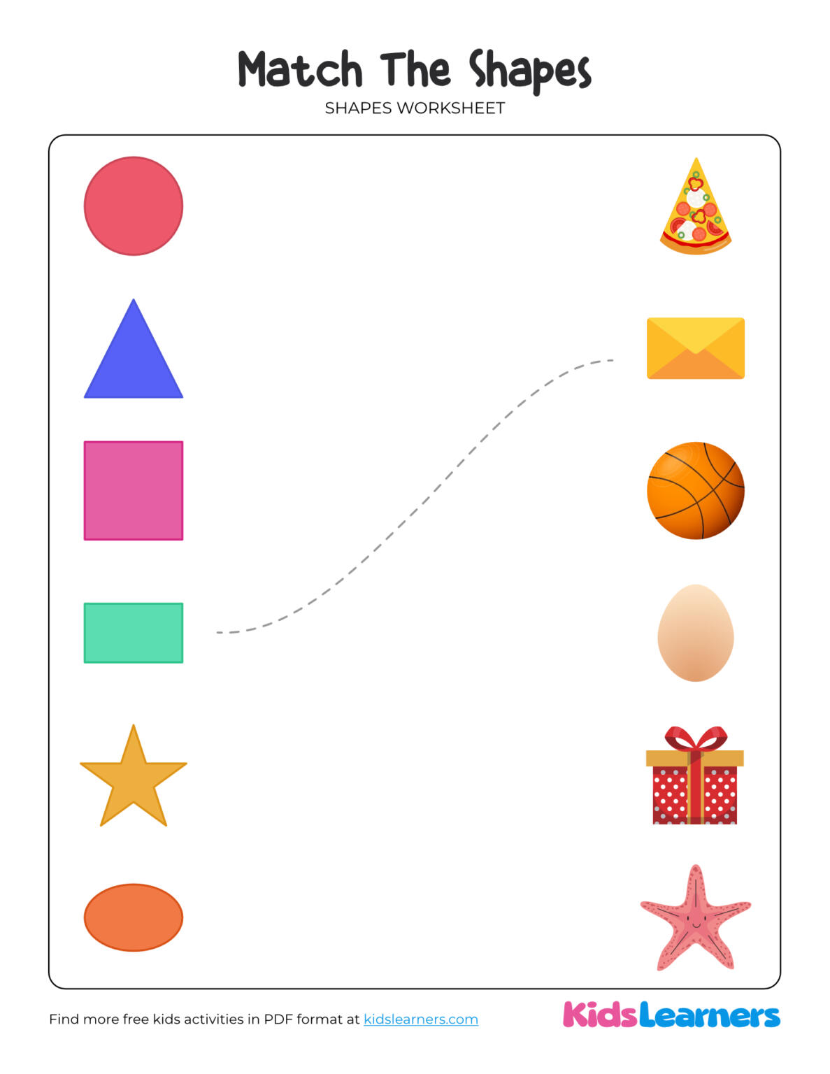 Match The Shapes Worksheet For Kids