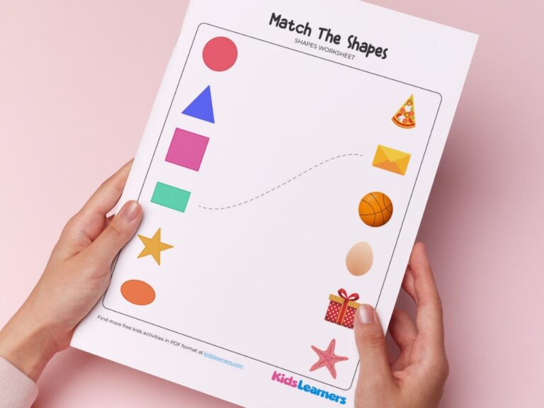 Interactive Match The Shape Worksheet: Shape Recognition For Kids
