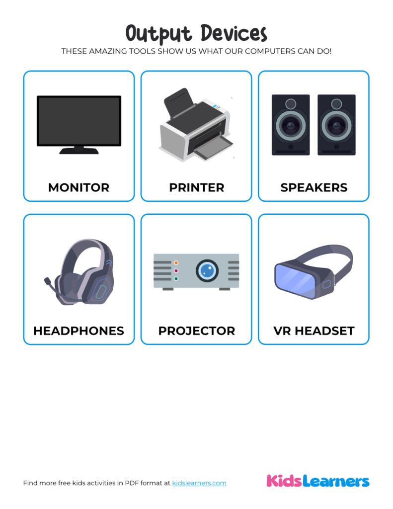 Free Output Devices Flashcards PDF For Kids