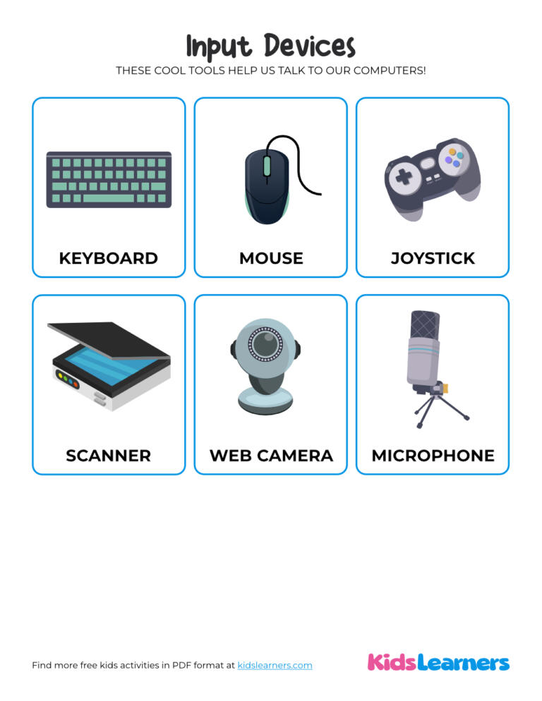 Free Input Devices Flashcards PDF For Kids